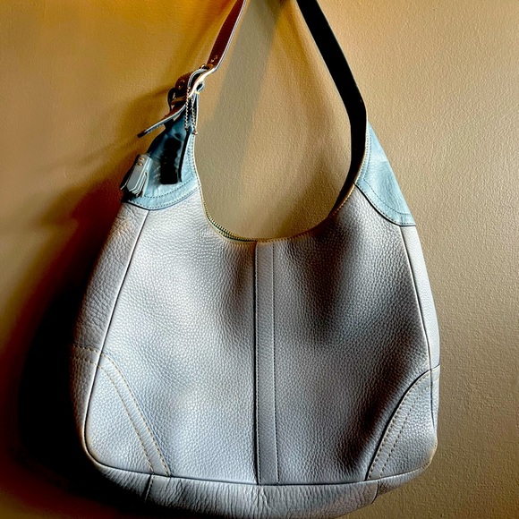 Coach | Bags | Coach Hobo Bag Pale Blue Leather With Blue Strap | Poshmark